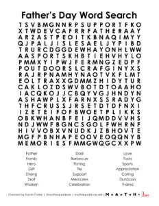 Father's Day Word Search Puzzle (Free PDF)