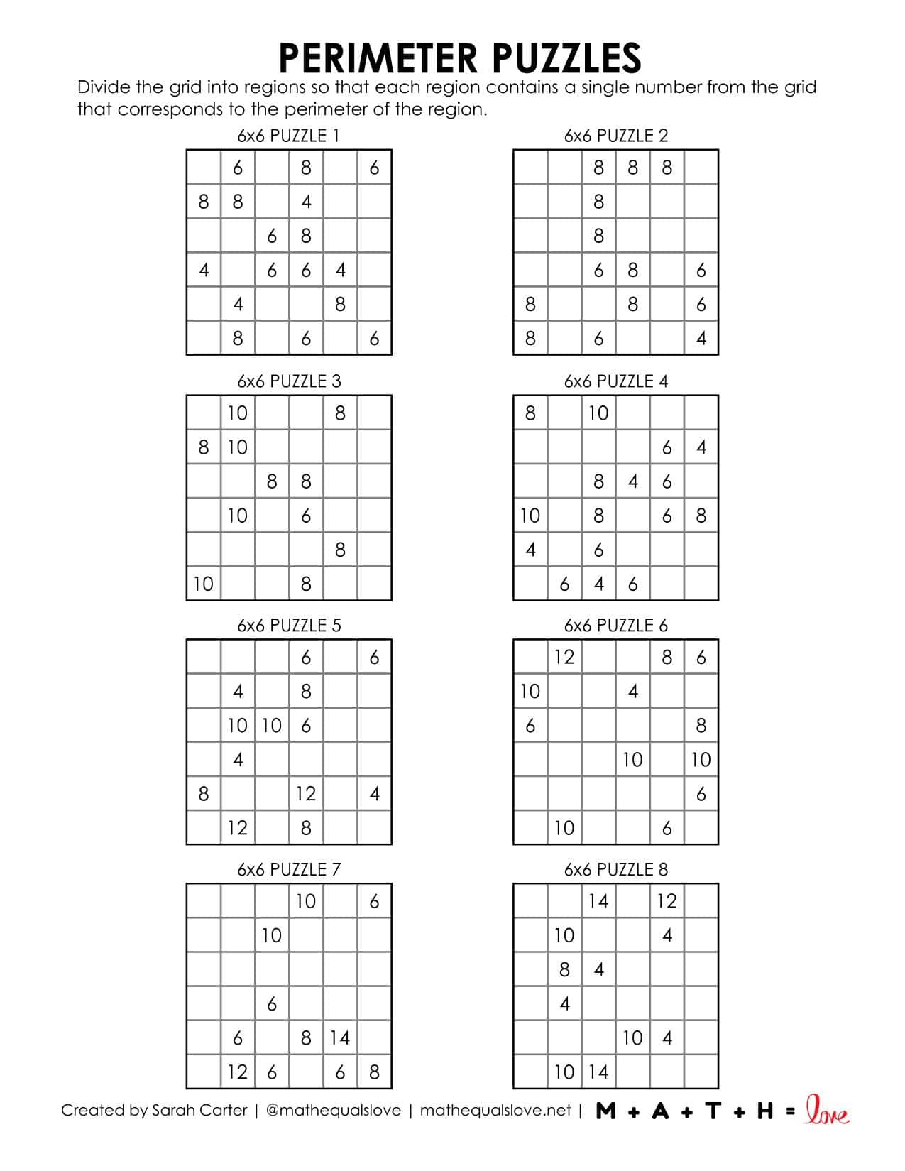 Perimeter Puzzles | Math = Love