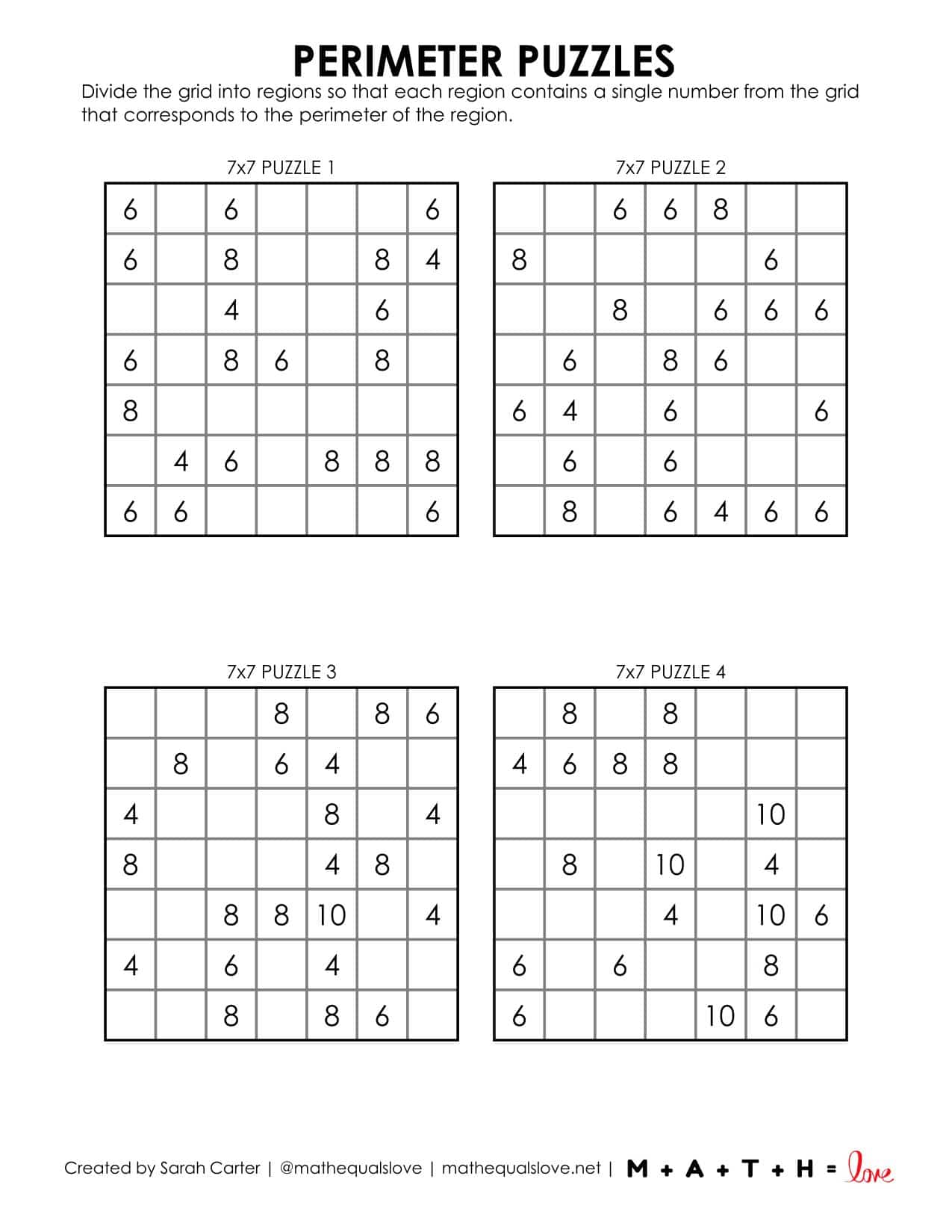 Perimeter Puzzles | Math = Love