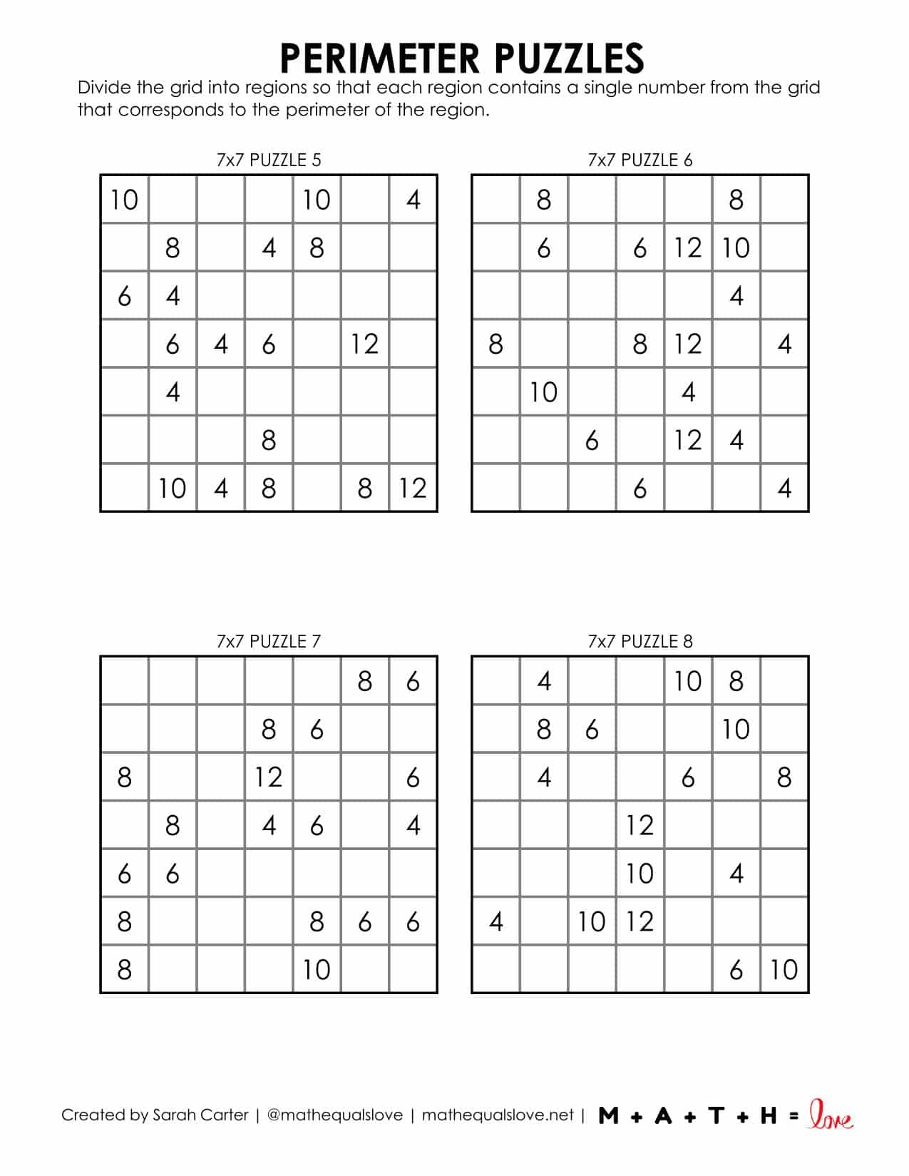 Perimeter Puzzles | Math = Love