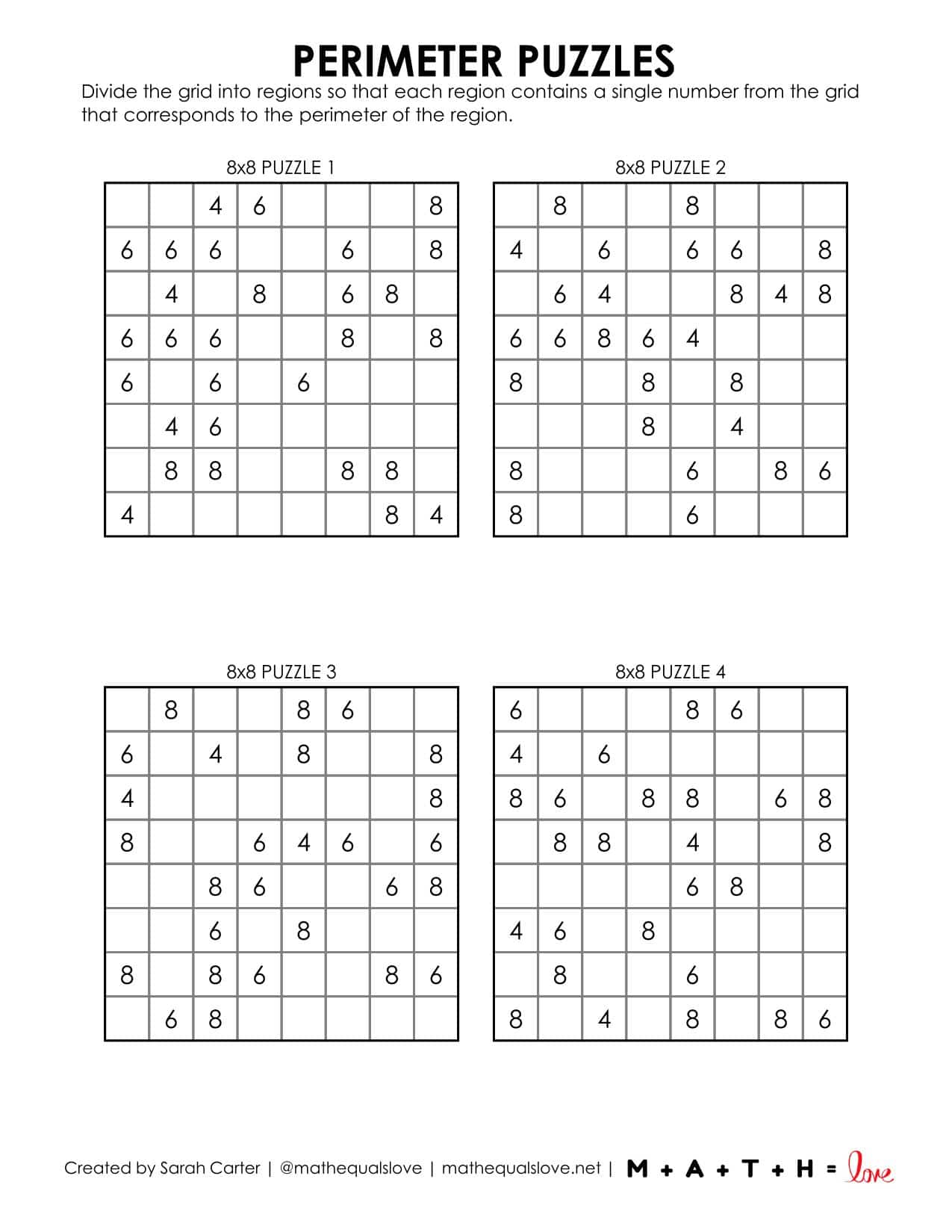 Perimeter Puzzles | Math = Love