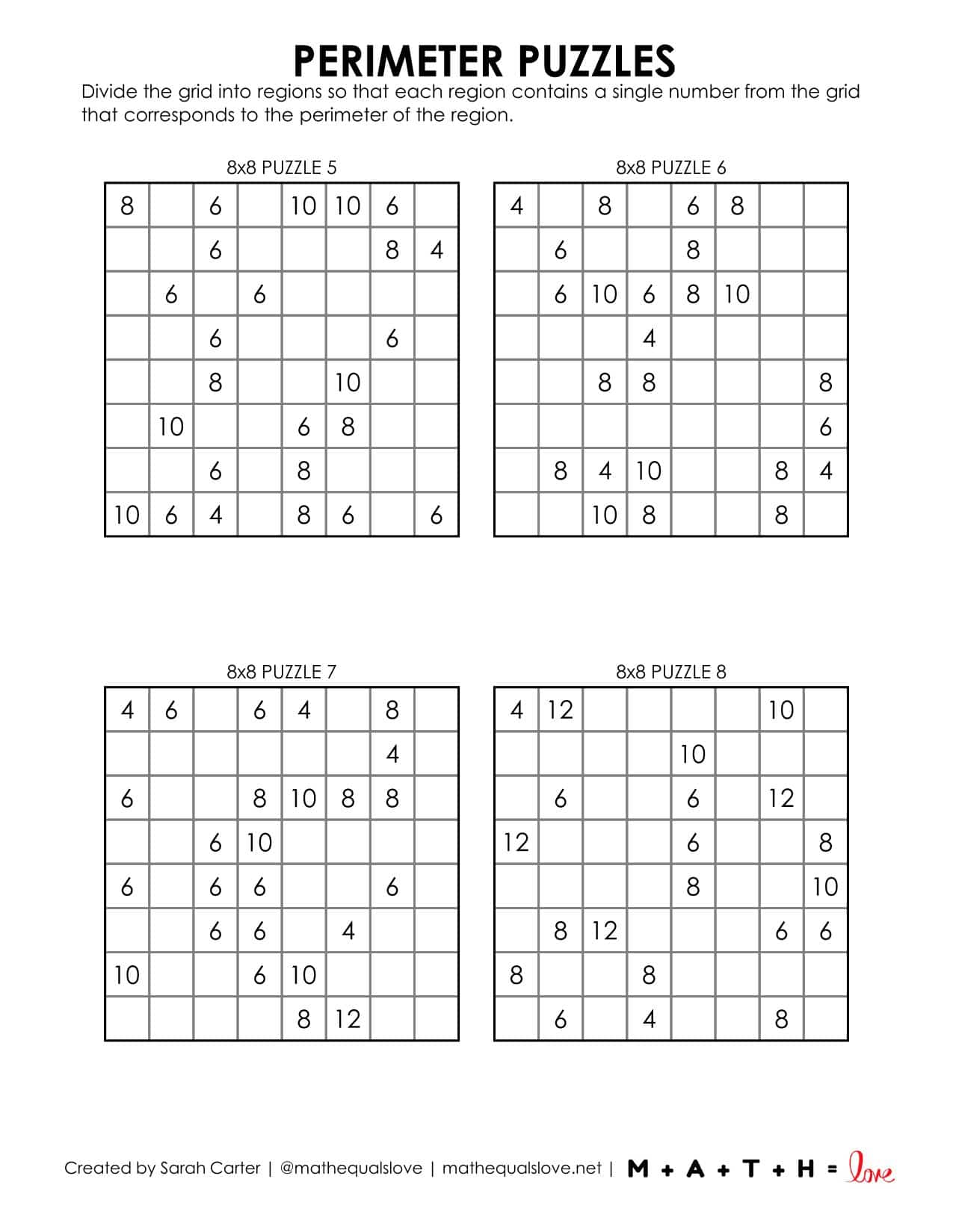 Perimeter Puzzles | Math = Love