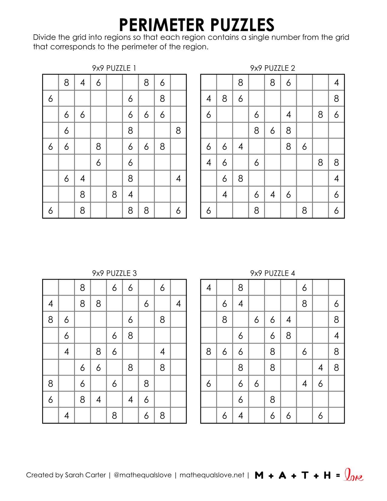 Perimeter Puzzles | Math = Love