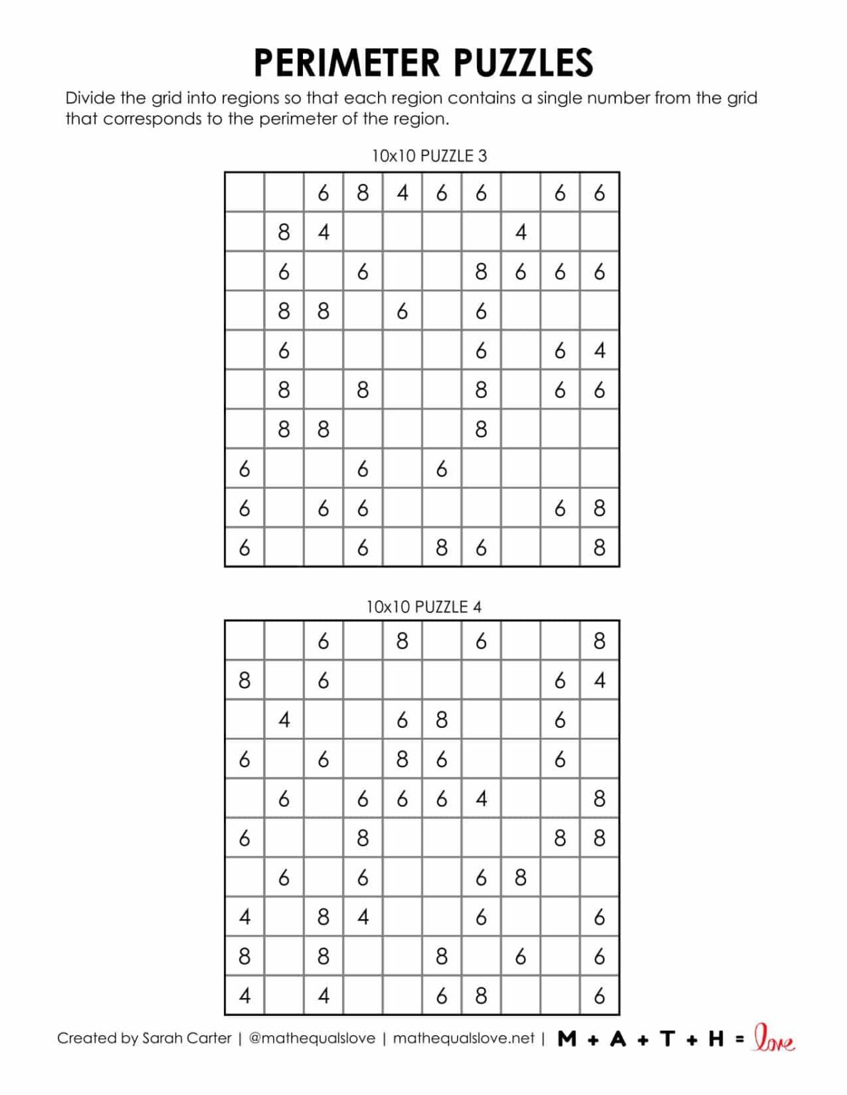 Perimeter Puzzles | Math = Love
