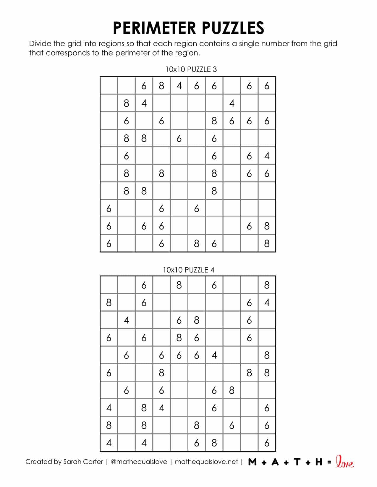 Perimeter Puzzles | Math = Love