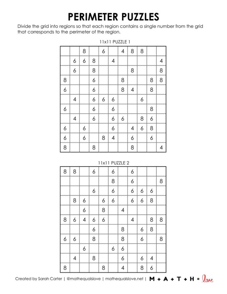 Perimeter Puzzles | Math = Love