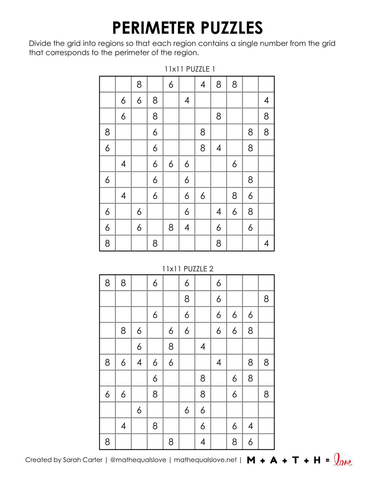 Perimeter Puzzles | Math = Love