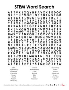 Free STEM Word Search Puzzle (PDF)