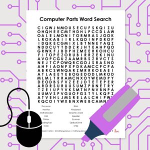 Computer Parts Word Search Puzzle | Math = Love