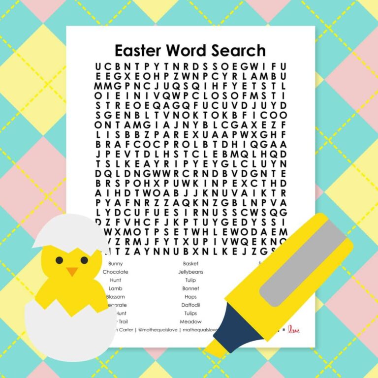 Easter Word Search Puzzle | Math = Love
