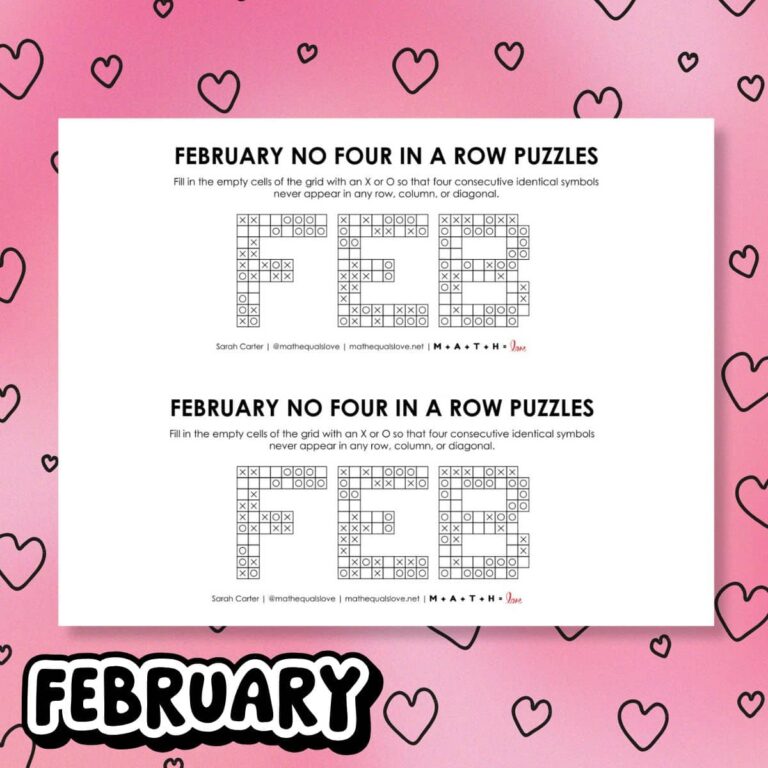 February Activities, Puzzles, & Games | Math = Love
