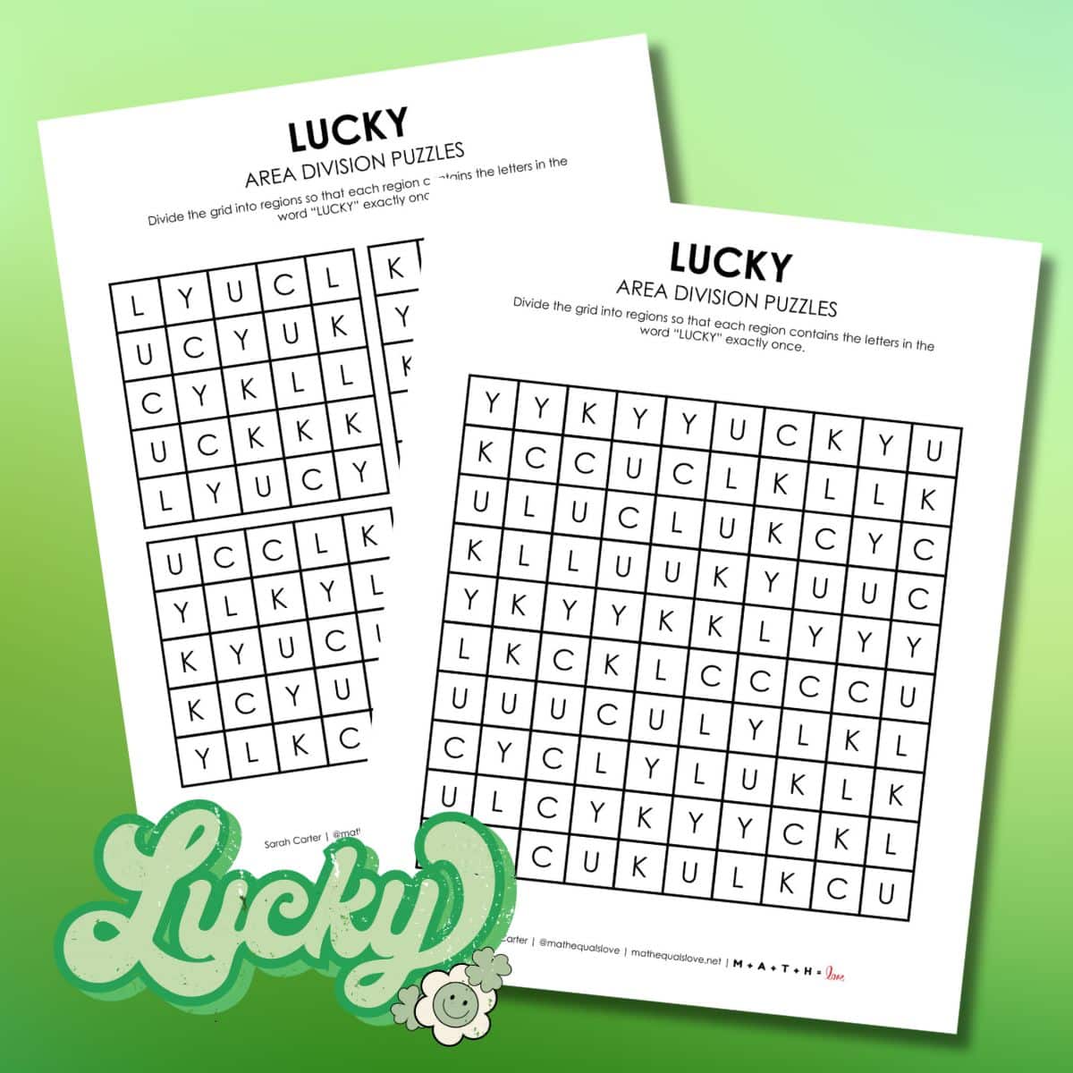 Lucky Area Division Logic Puzzles | Math = Love