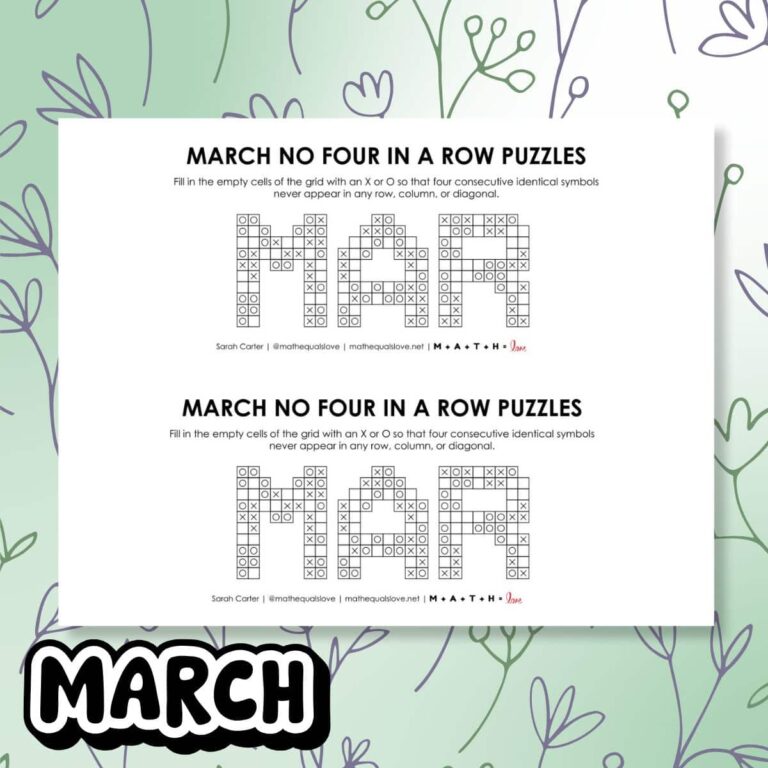 March Activities, Puzzles, & Games | Math = Love