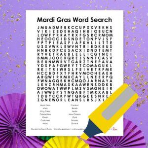 Mardi Gras Word Search Puzzle | Math = Love