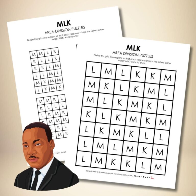 Martin Luther King Day Puzzles and Activities | Math = Love