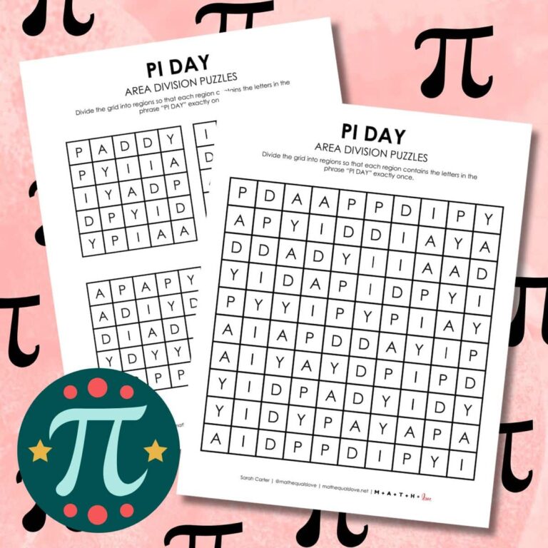 Pi Day Logic Puzzles and Games | Math = Love
