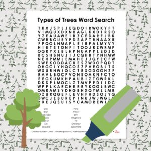 Types of Trees Word Search Puzzle | Math = Love