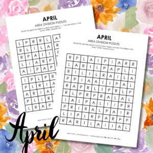 April Activities, Puzzles, & Games | Math = Love