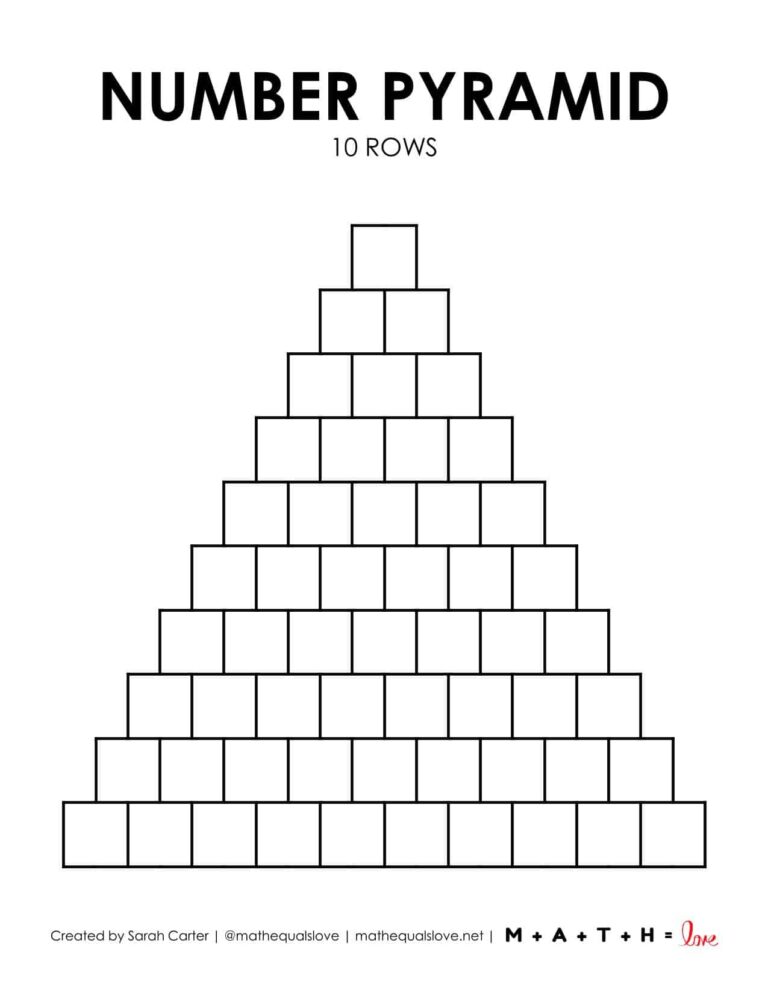 Blank Number Pyramid Templates | Math = Love