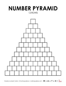 Blank Number Pyramid Templates | Math = Love