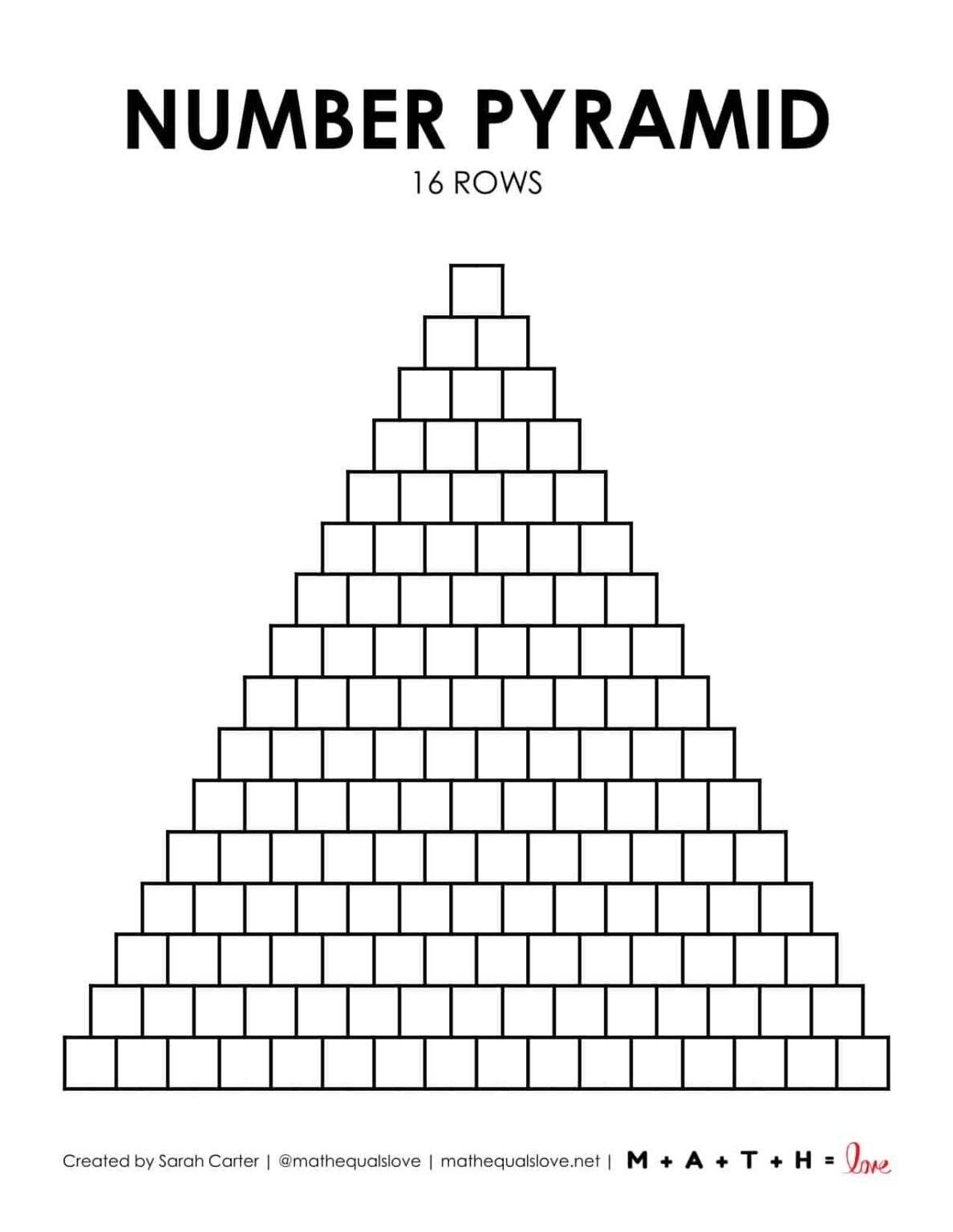 Blank Number Pyramid Templates | Math = Love