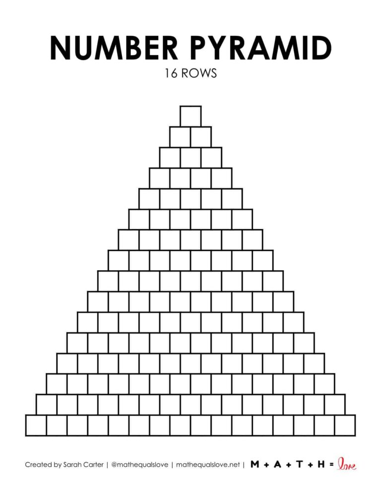 Blank Number Pyramid Templates | Math = Love