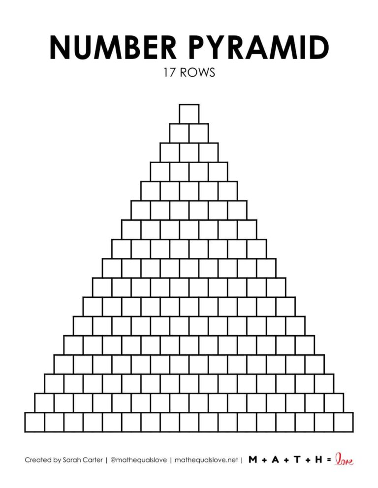 Blank Number Pyramid Templates | Math = Love