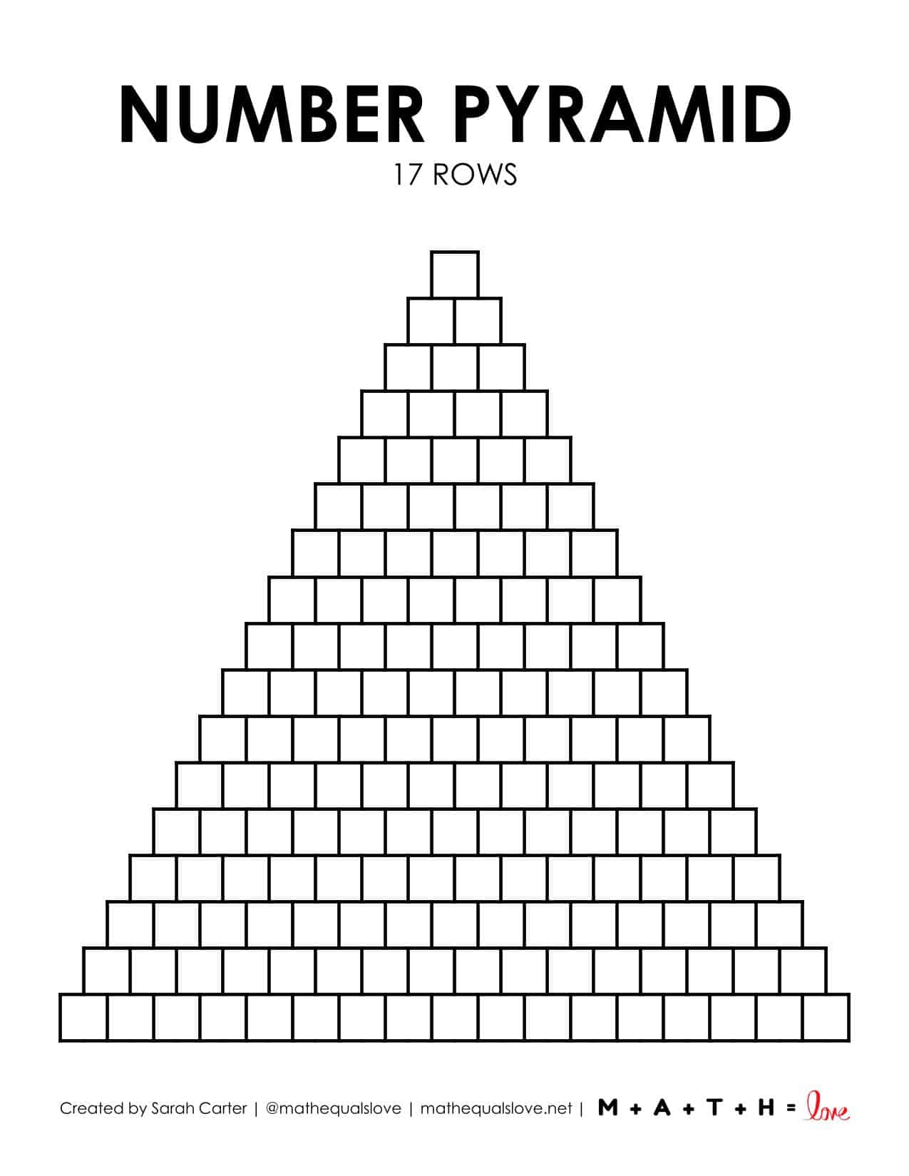 Blank Number Pyramid Templates | Math = Love