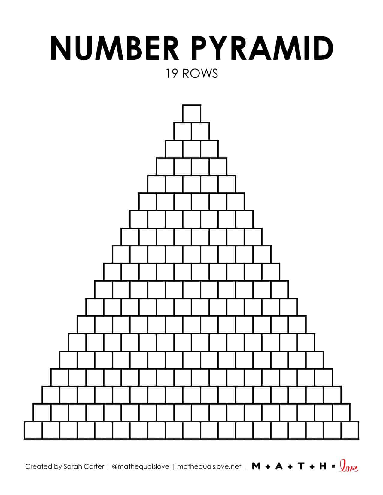 Blank Number Pyramid Templates | Math = Love