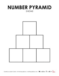 Blank Number Pyramid Templates | Math = Love