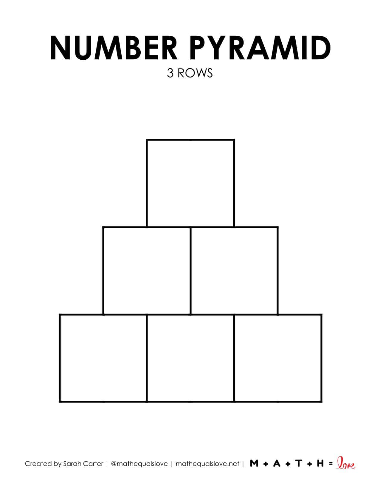 Blank Number Pyramid Templates | Math = Love
