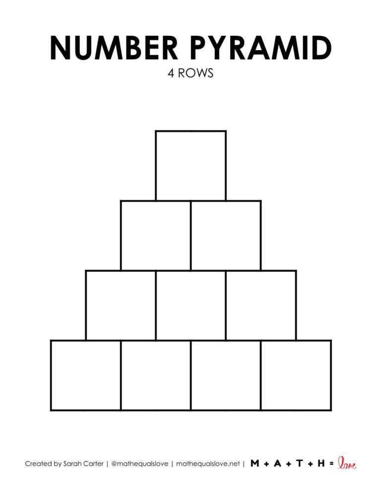 Blank Number Pyramid Templates | Math = Love