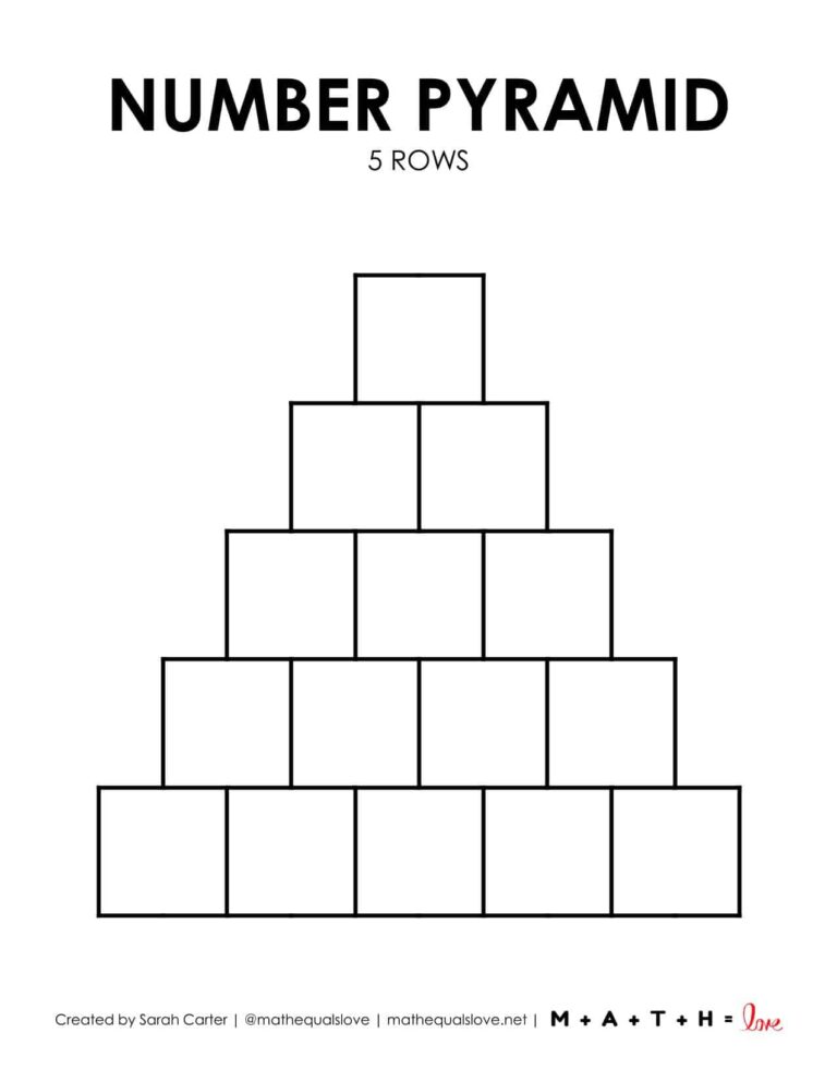 Blank Number Pyramid Templates | Math = Love