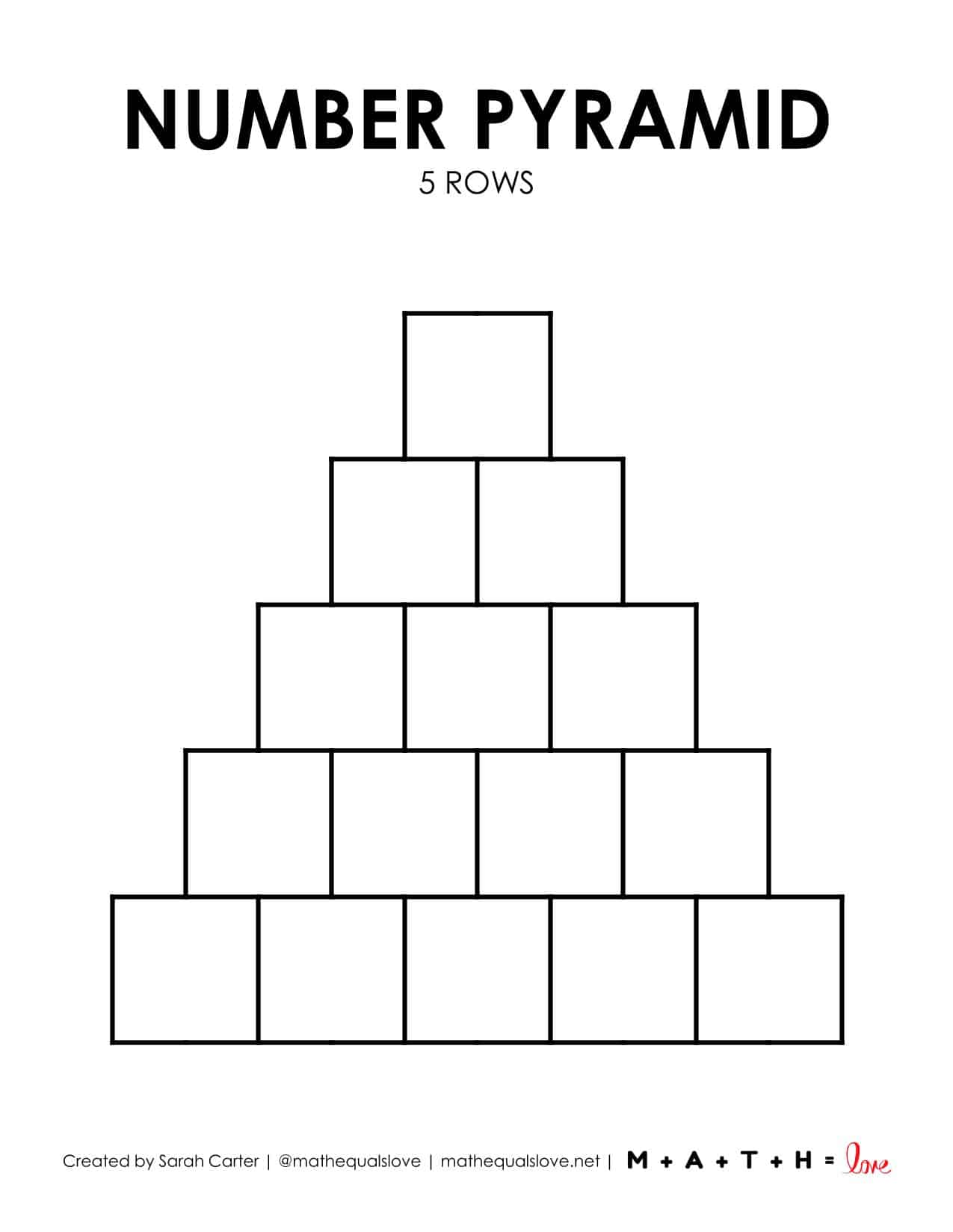 Blank Number Pyramid Templates | Math = Love