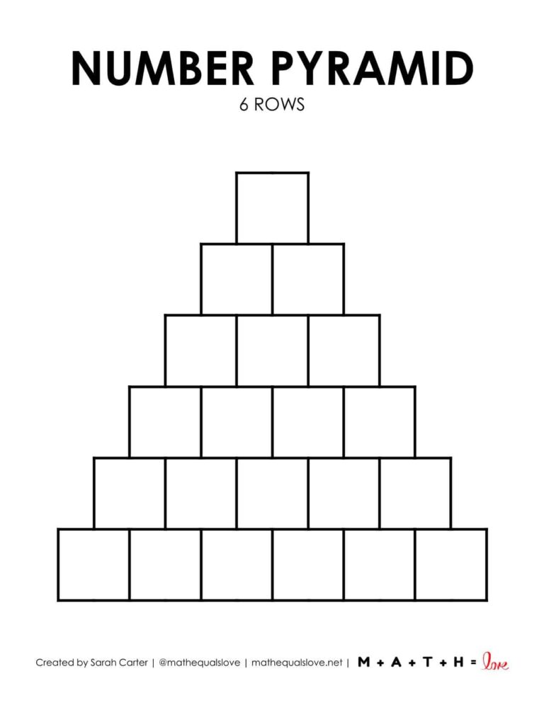 Blank Number Pyramid Templates | Math = Love
