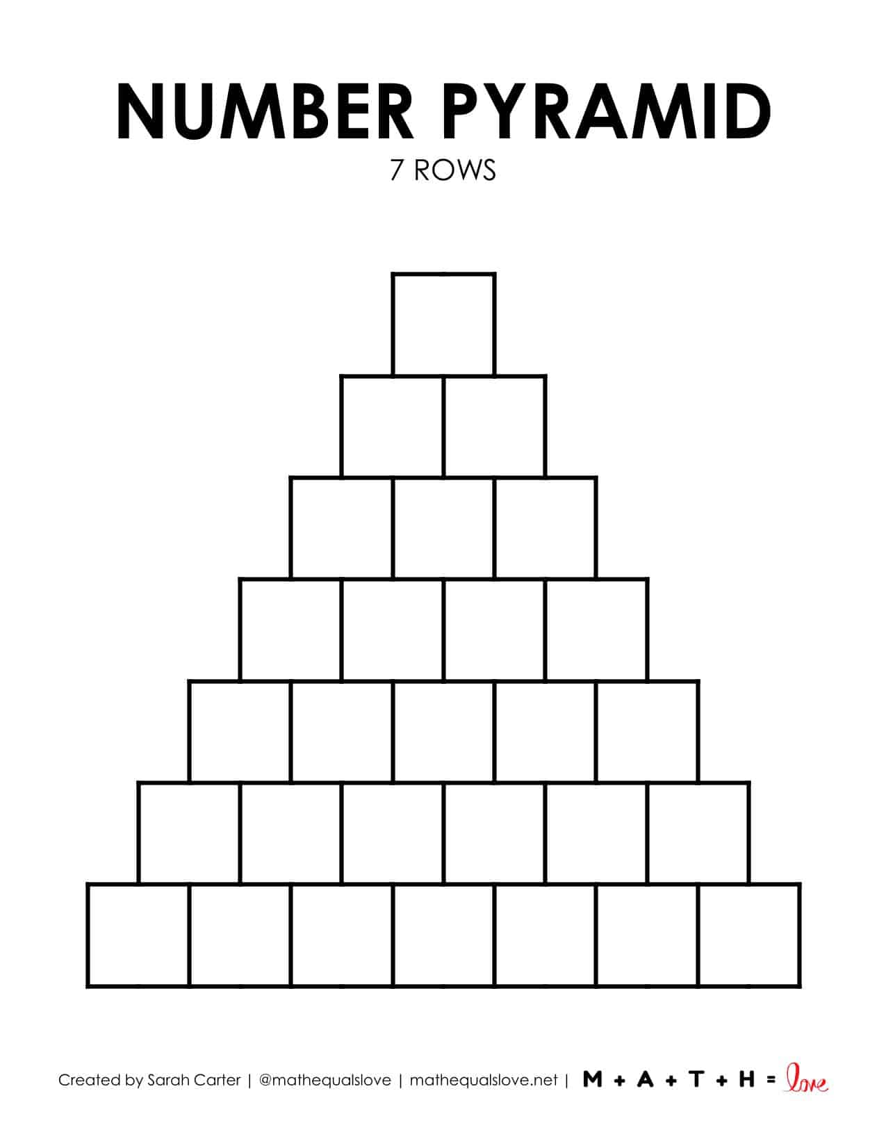 Blank Number Pyramid Templates | Math = Love