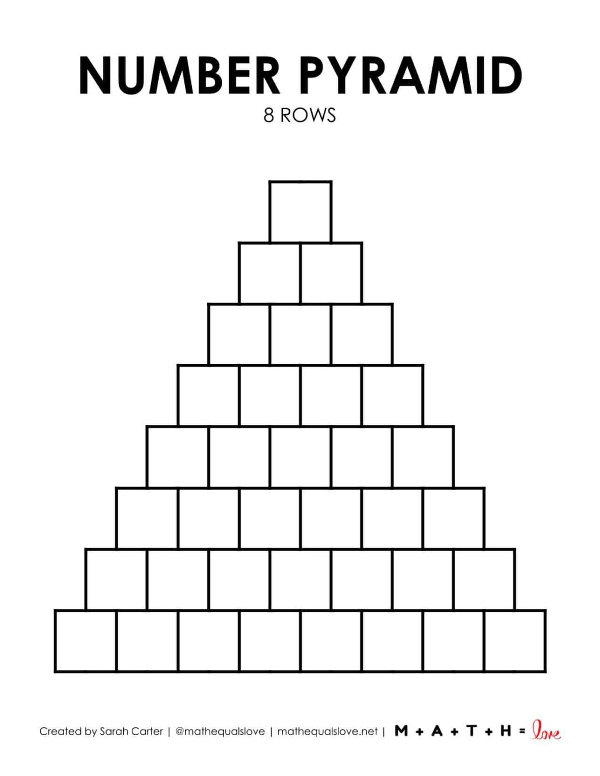 Blank Number Pyramid Templates | Math = Love