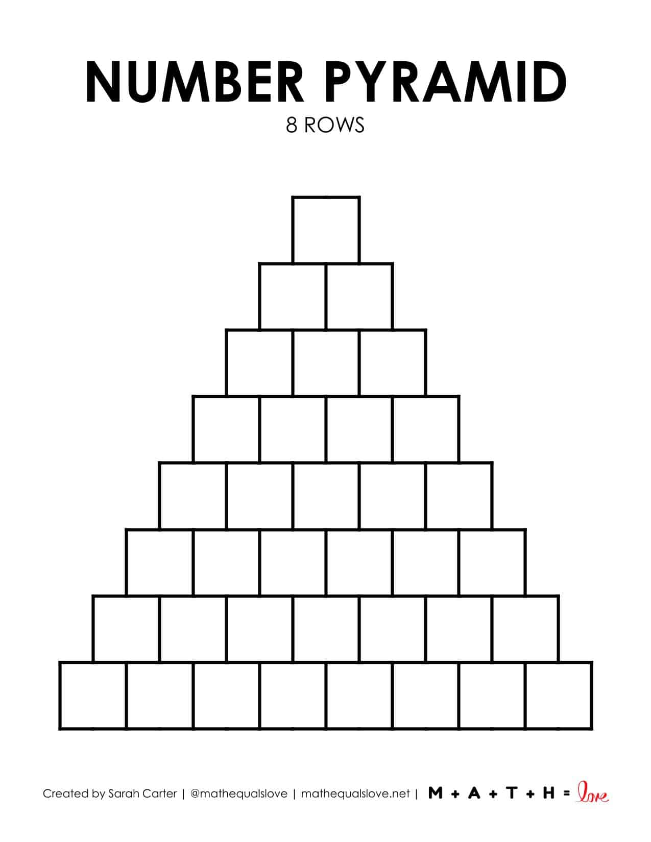 Blank Number Pyramid Templates | Math = Love
