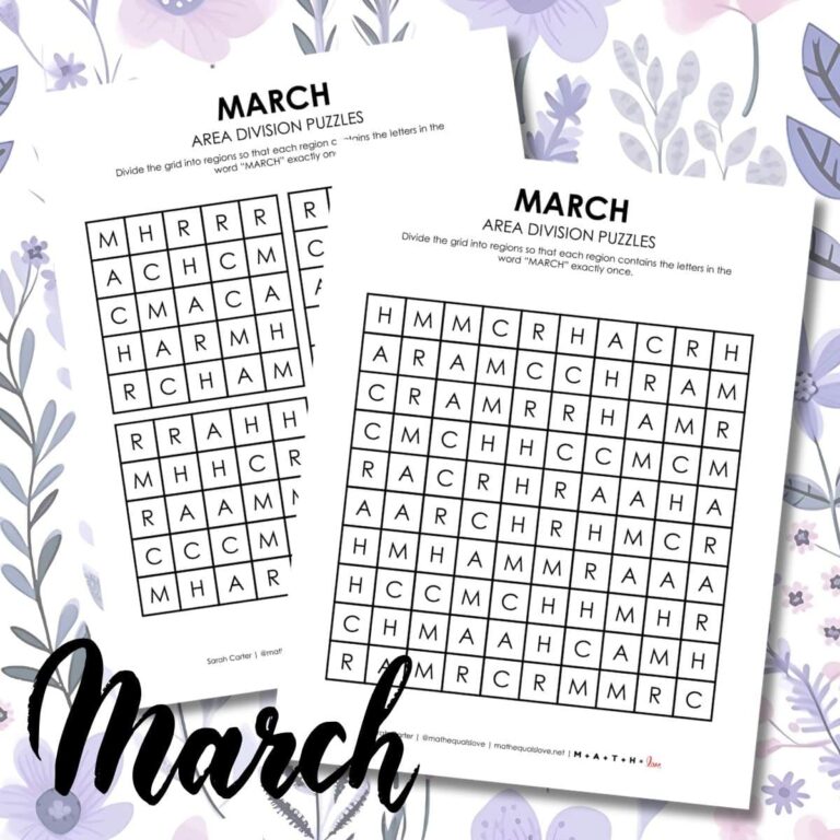 March Activities, Puzzles, & Games | Math = Love