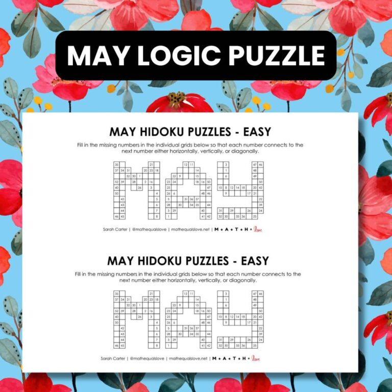 May Activities, Puzzles, & Games | Math = Love