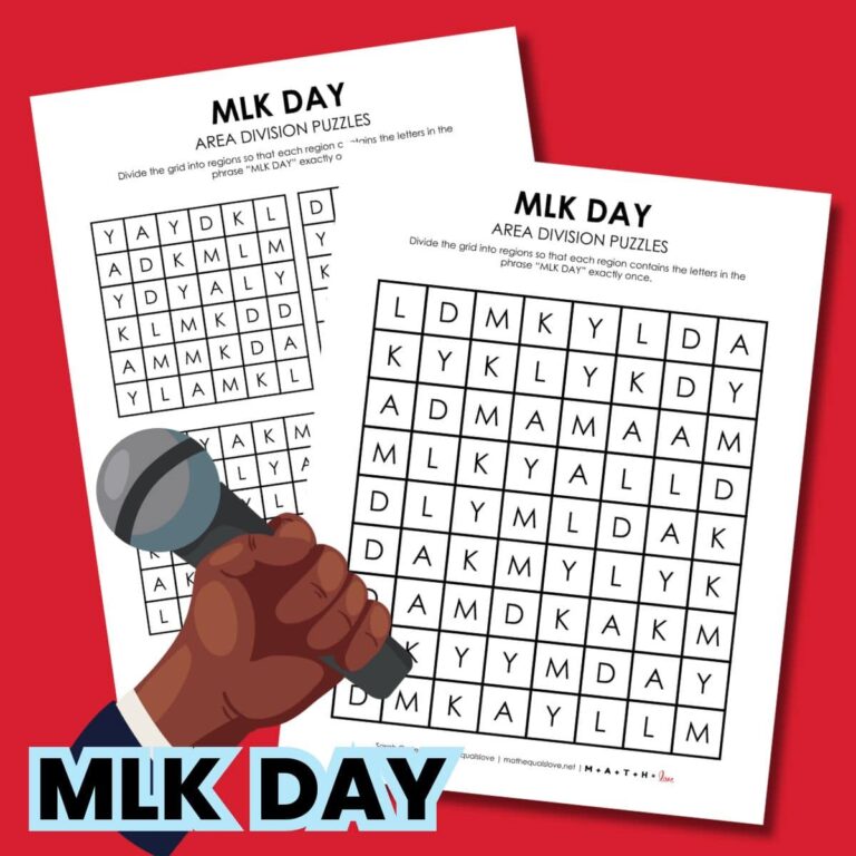 Martin Luther King Day Puzzles and Activities | Math = Love
