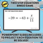 Two Step Equations Bingo Game (Free PDF)