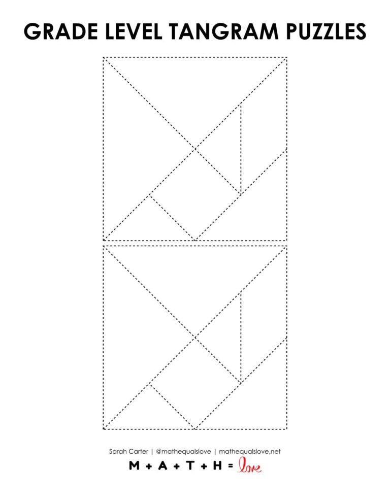 Grade Level Tangram Puzzles for First Week of School | Math = Love