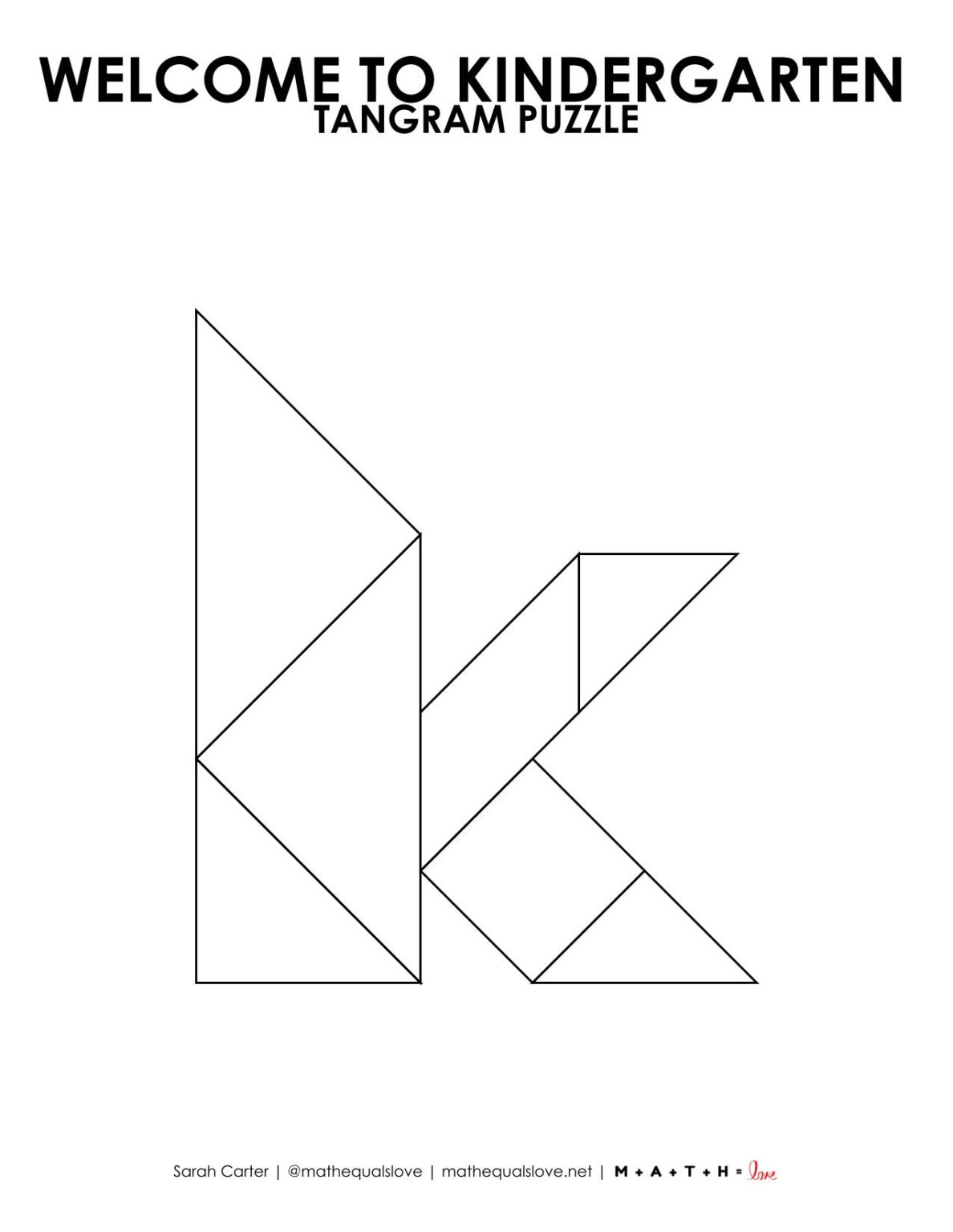 Grade Level Tangram Puzzles for First Week of School | Math = Love