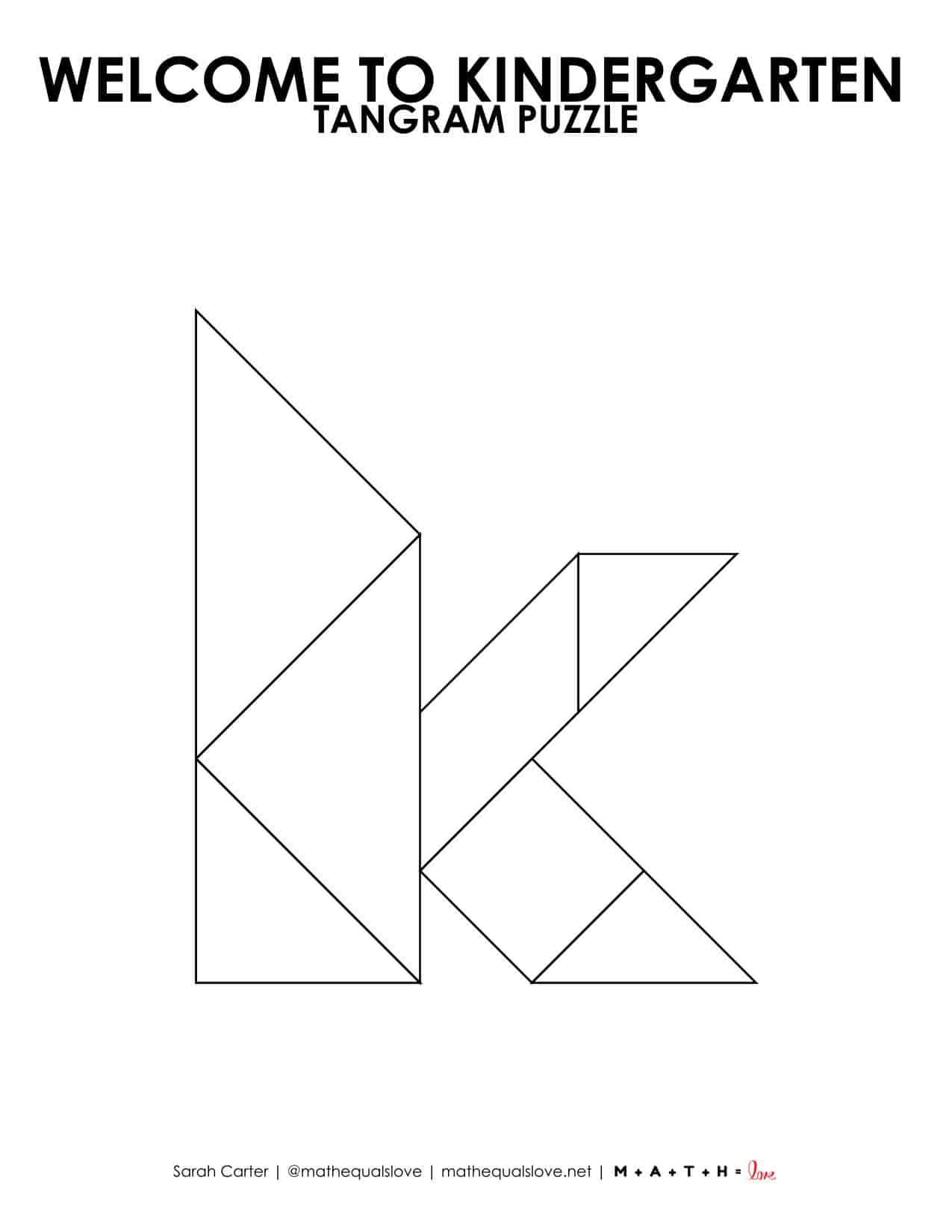 Grade Level Tangram Puzzles for First Week of School | Math = Love