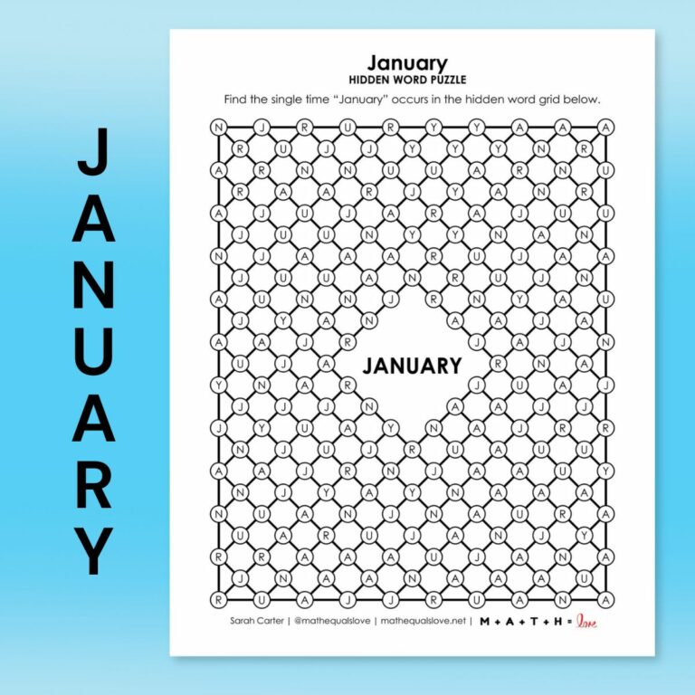 January Activities, Puzzles, & Games | Math = Love