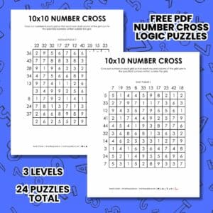10x10 Number Cross Puzzles | Math = Love