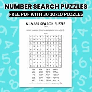 Number Search Puzzle Collection | Math = Love