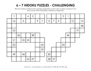 6-7 Hidoku Logic Puzzles | Math = Love