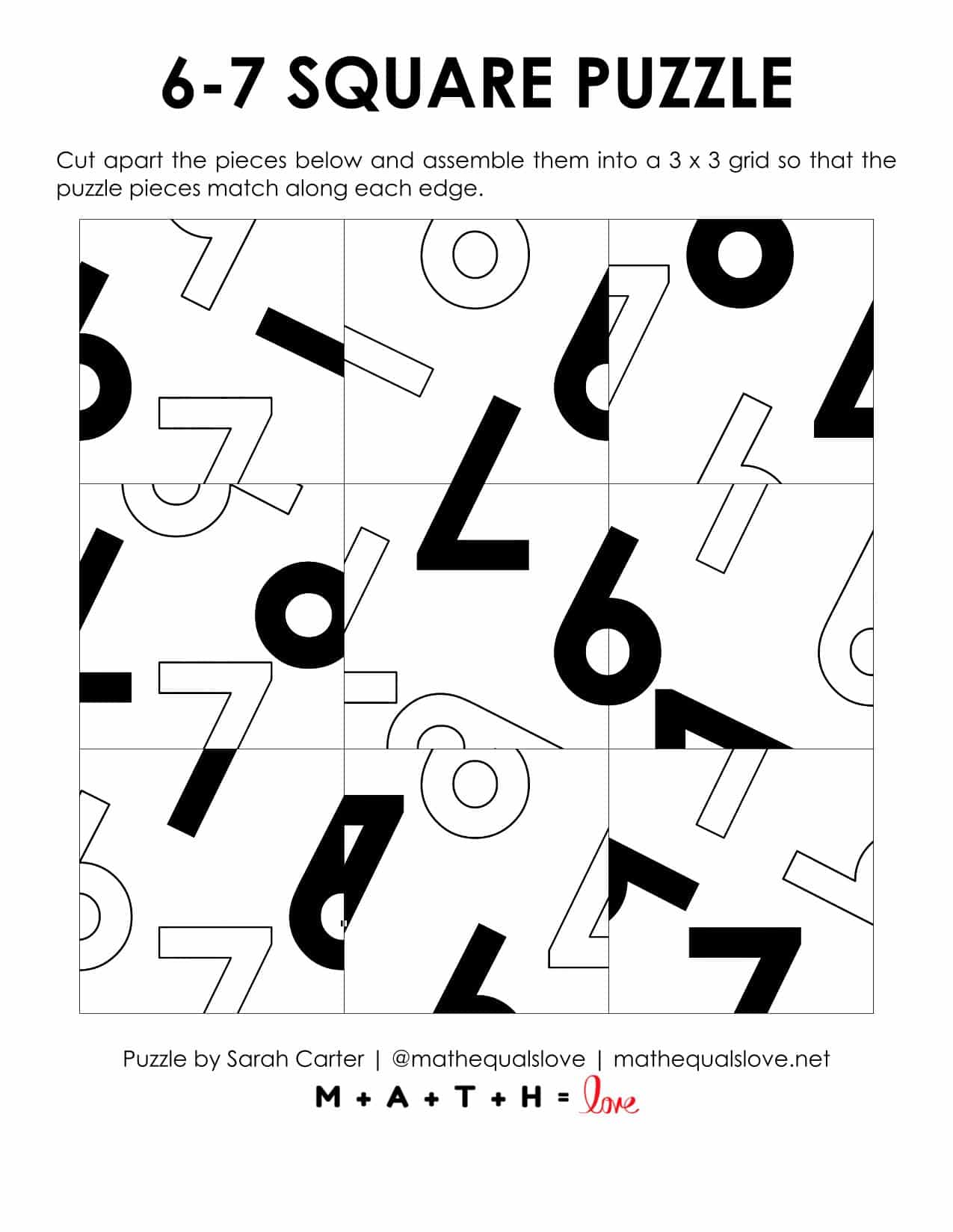 6-7 Edge Matching Puzzle | Math = Love
